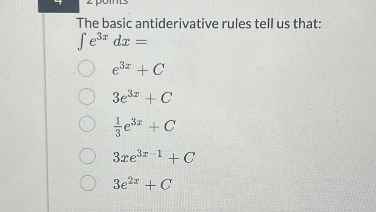 Solved The basic antiderivative rules tell us | Chegg.com