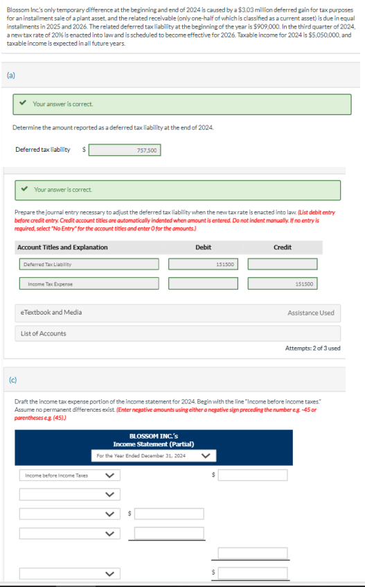 Solved *NEED HELP with PART C** ﻿Blossom Inc's only | Chegg.com