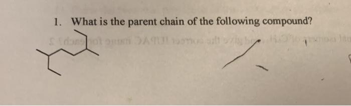 Solved 1. What is the parent chain of the following | Chegg.com