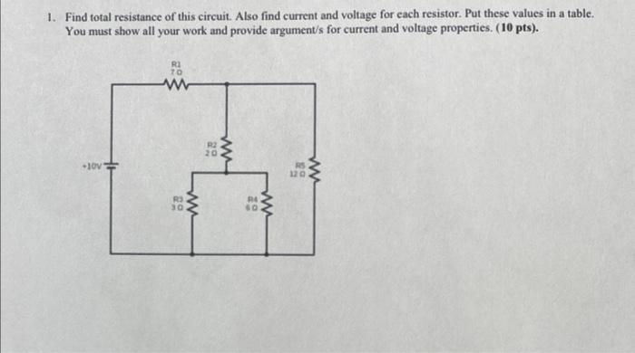 Solved Find total reaistance of this circuit. Also find | Chegg.com