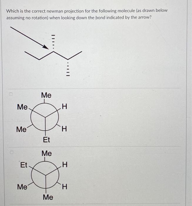 Solved Which is the correct newman projection for the | Chegg.com