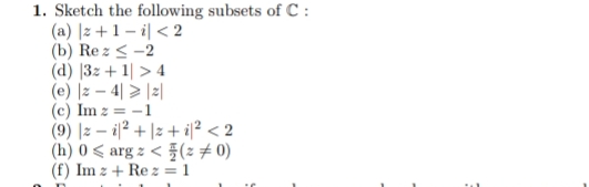 Solved Sketch the following subsets of C :(a) |z+1-i|