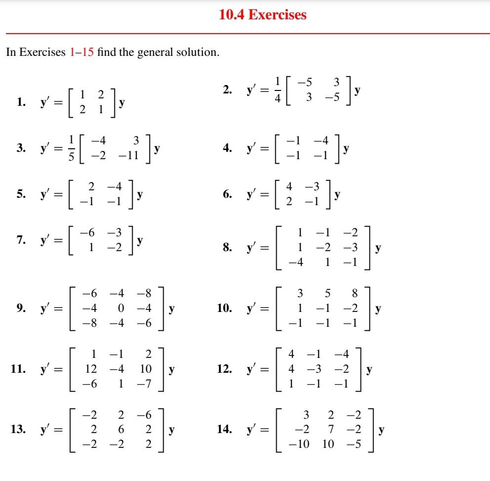 Solved In Exercises 1-15 find the general solution. 1. | Chegg.com