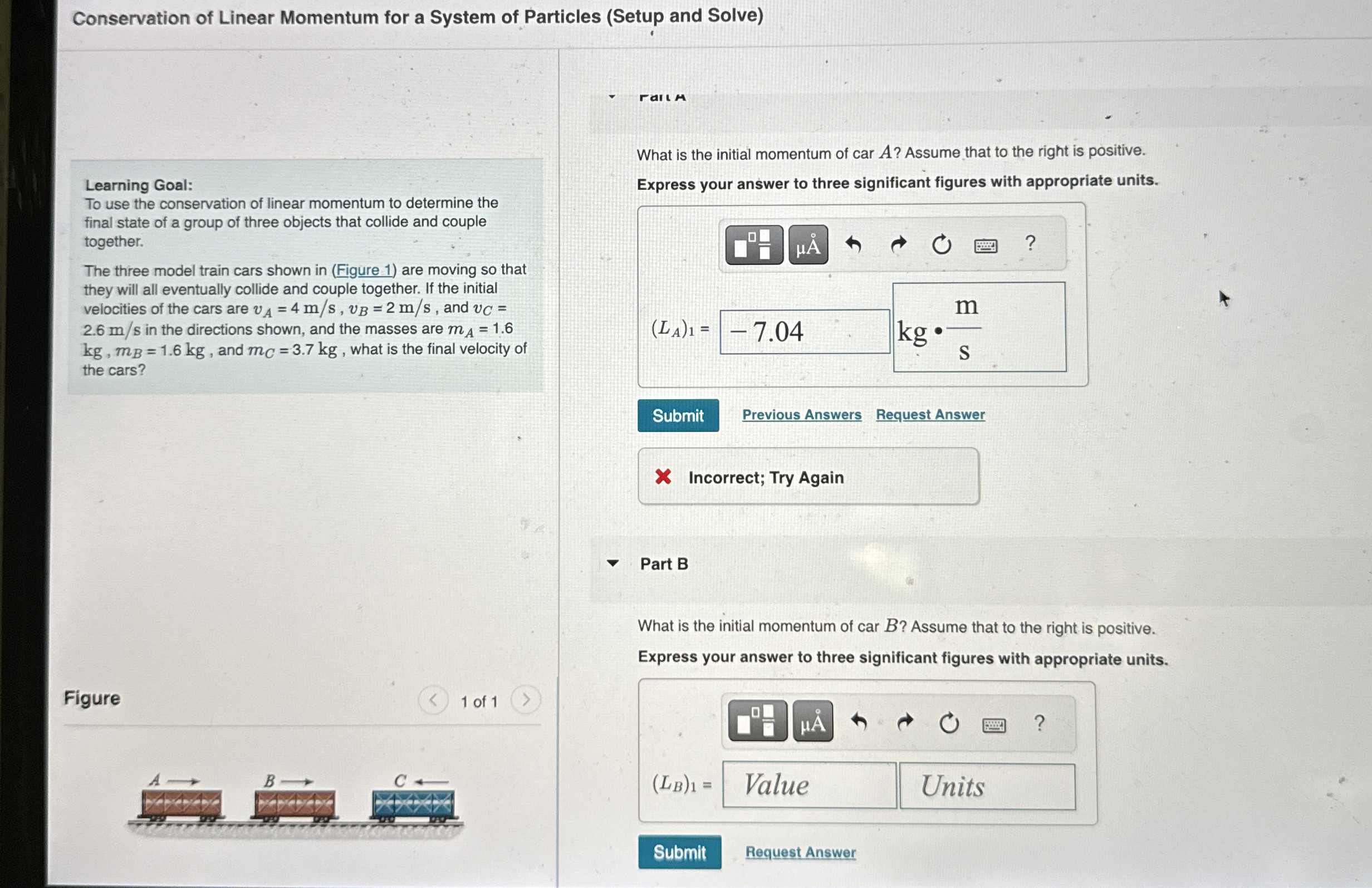Solved Conservation of Linear Momentum for a System of | Chegg.com