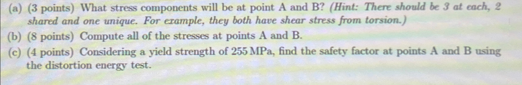 Solved (a) (3 points) What stress components will be at | Chegg.com