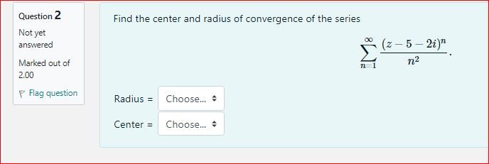 Solved Find the center and radius of convergence of the | Chegg.com