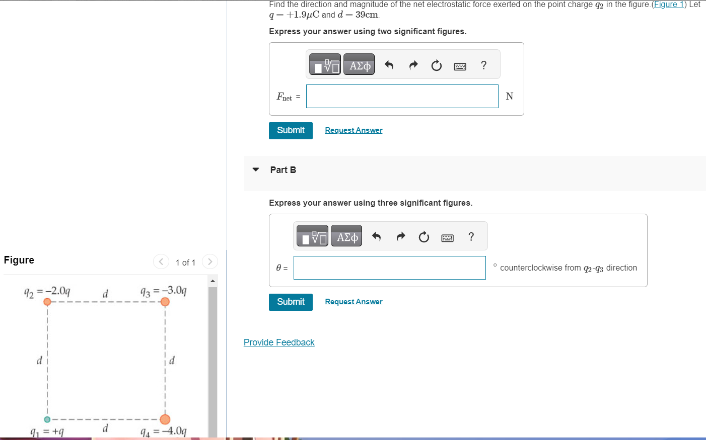 Solved Find the direction and magnitude of the net | Chegg.com