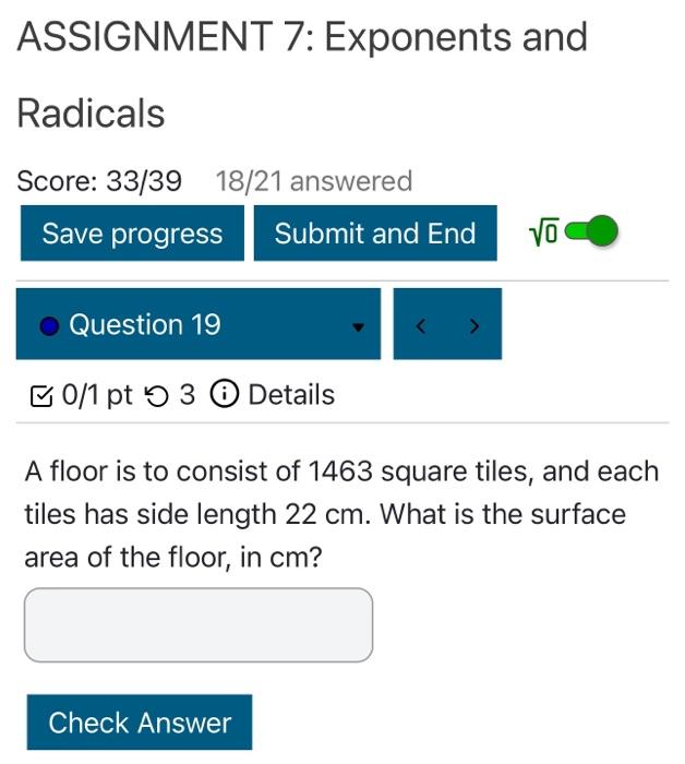 Solved Score: 33/39 18/21 answered ๒ 0/1 pt 3 (i) Details A | Chegg.com