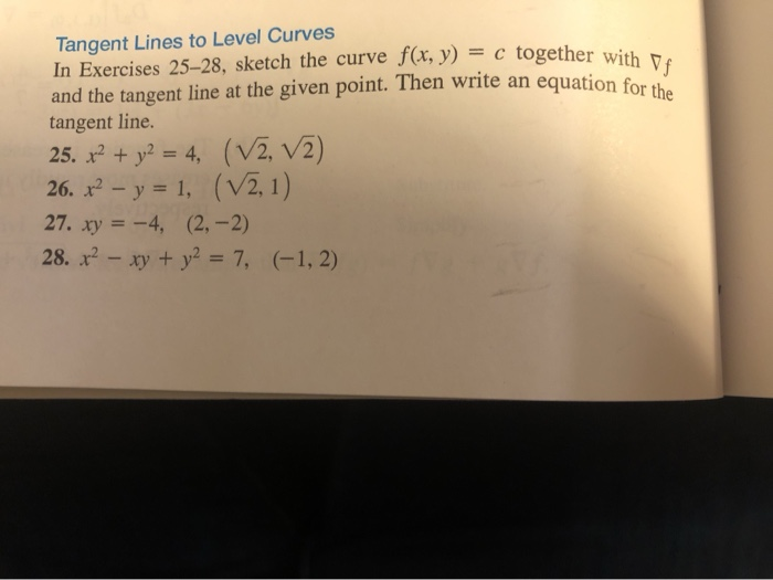 Solved Tangent Lines to Level Curves In Exercises 25-28, | Chegg.com