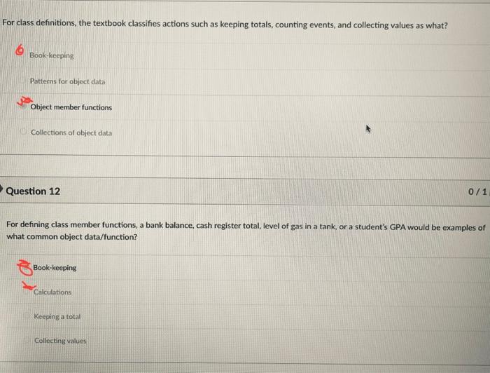 Solved For class definitions, the textbook classifies | Chegg.com