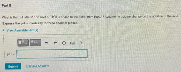 Solved What is the pH of a buffer prepared by adding 0.809 | Chegg.com