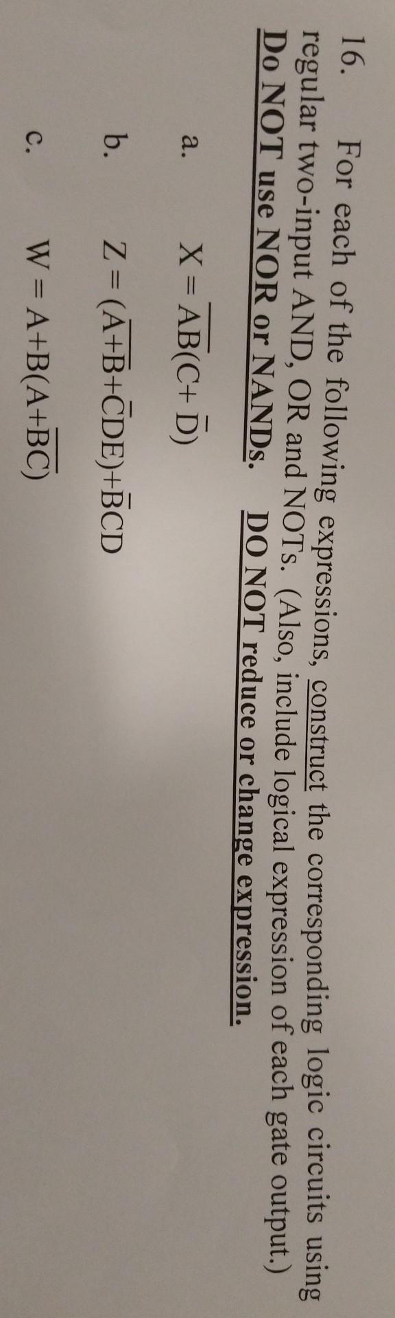 Solved 16 For Each Of The Following Expressions Construct