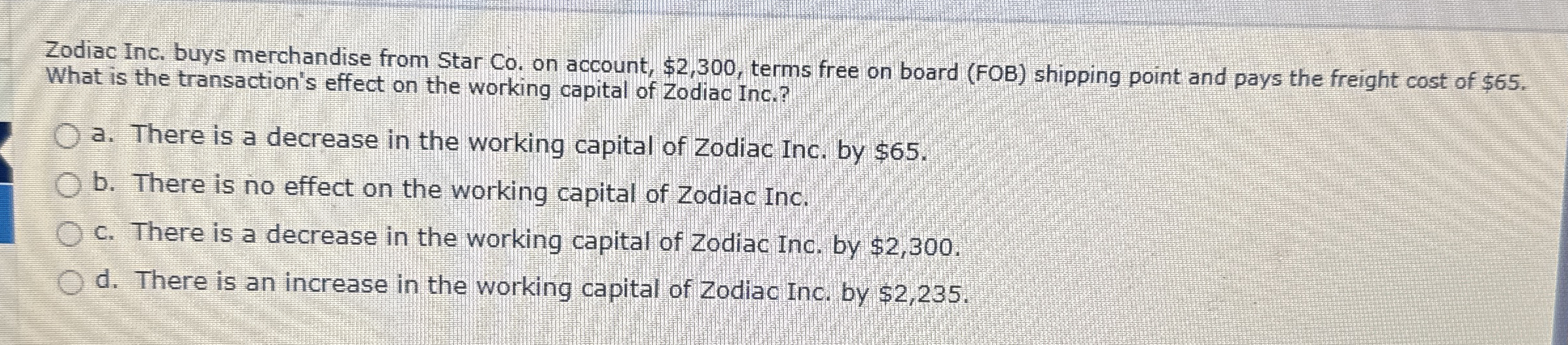 Solved Zodiac Inc. buys merchandise from Star Co. ﻿on | Chegg.com