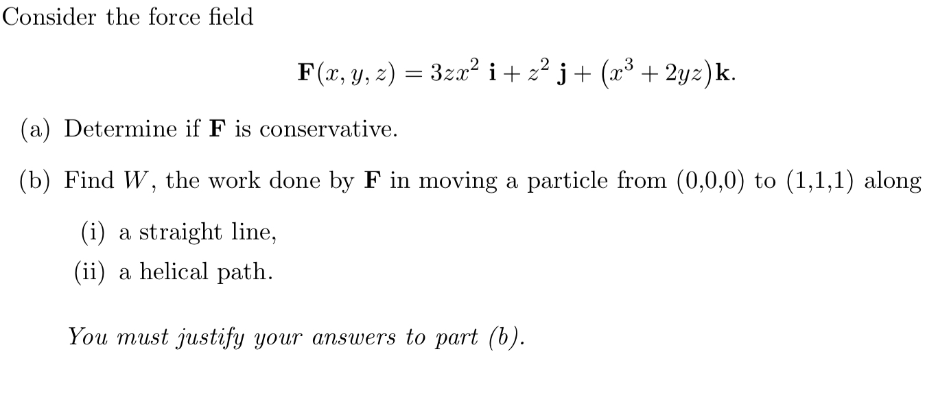 Solved Consider the force | Chegg.com