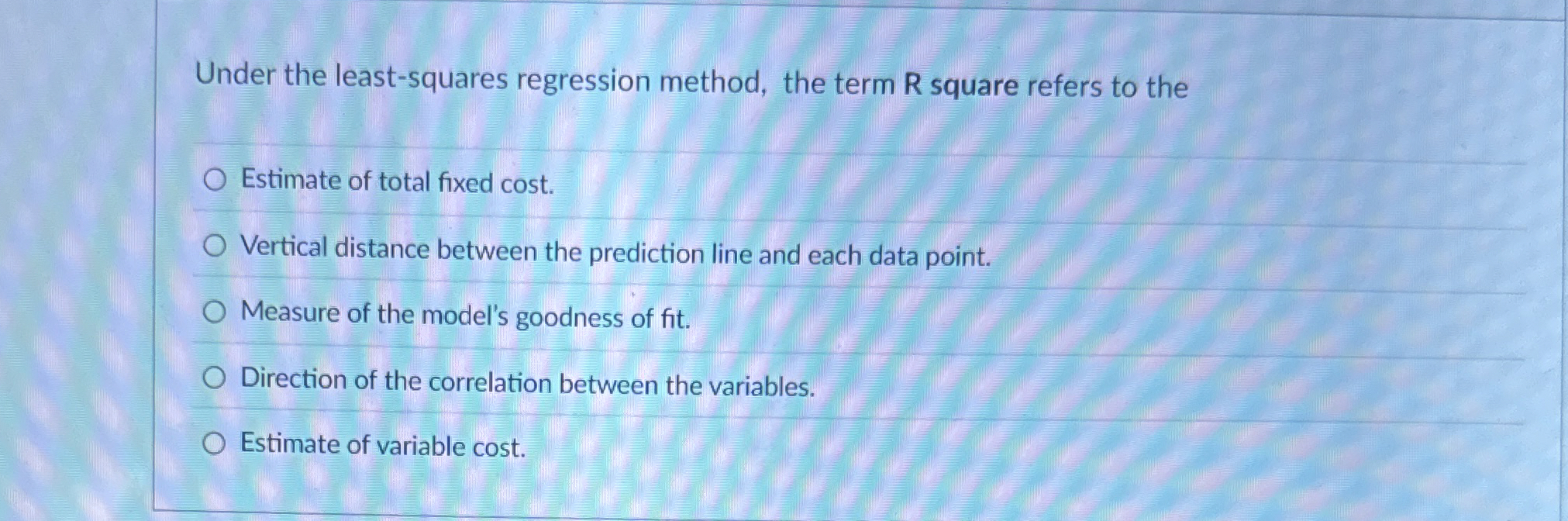 Solved Under the least-squares regression method, the term R | Chegg.com