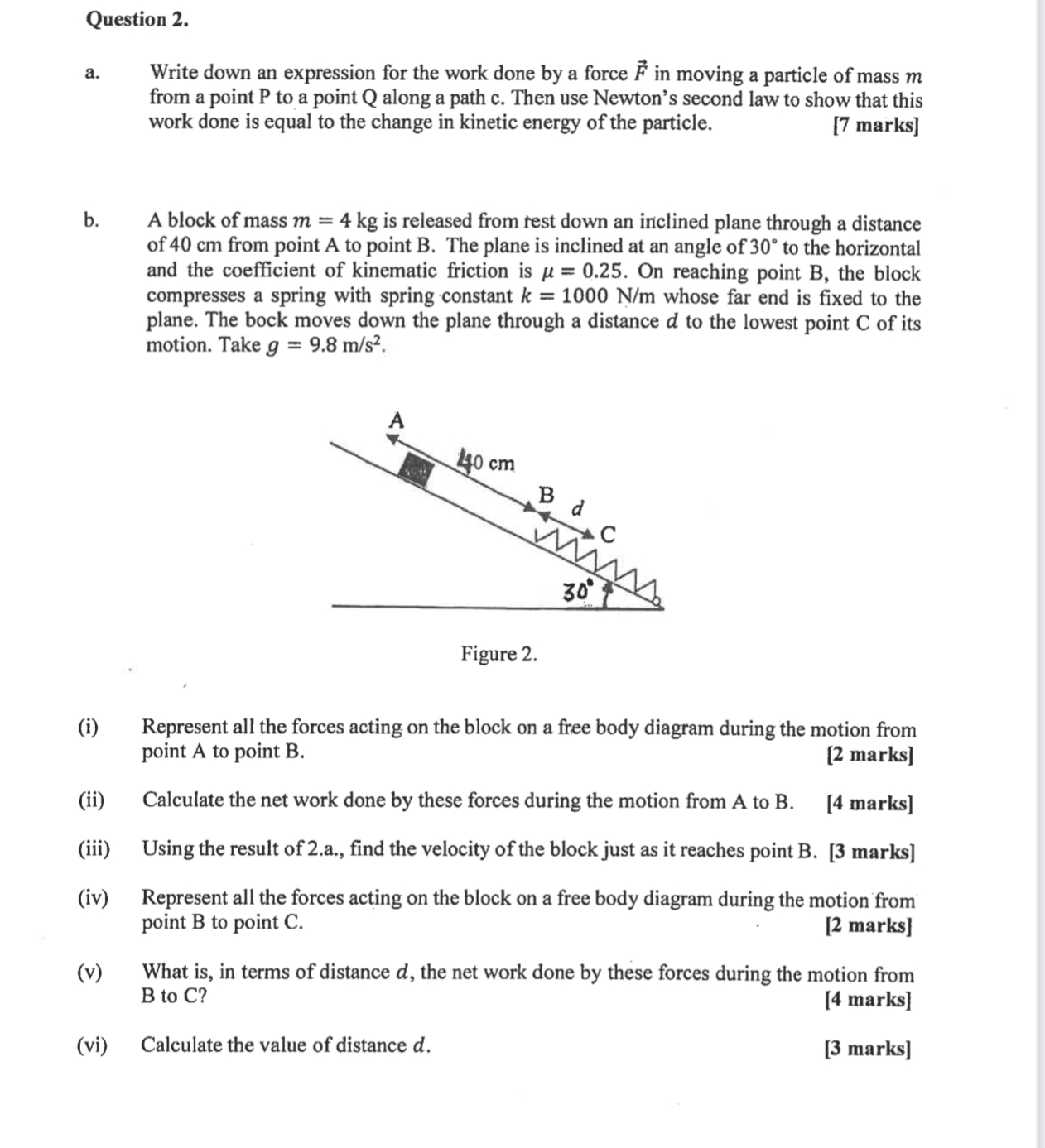 Solved Question 2.a. ﻿Write down an expression for the work | Chegg.com