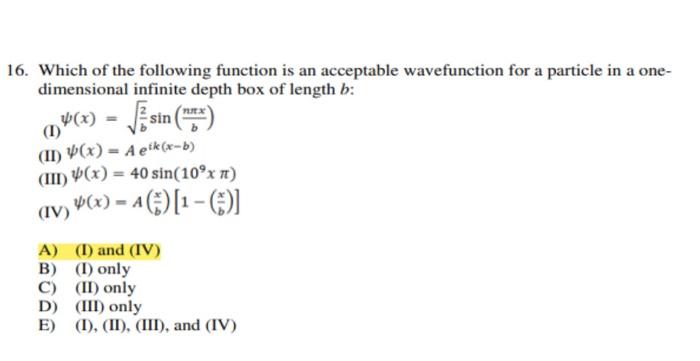 Solved 16. Which of the following function is an acceptable | Chegg.com