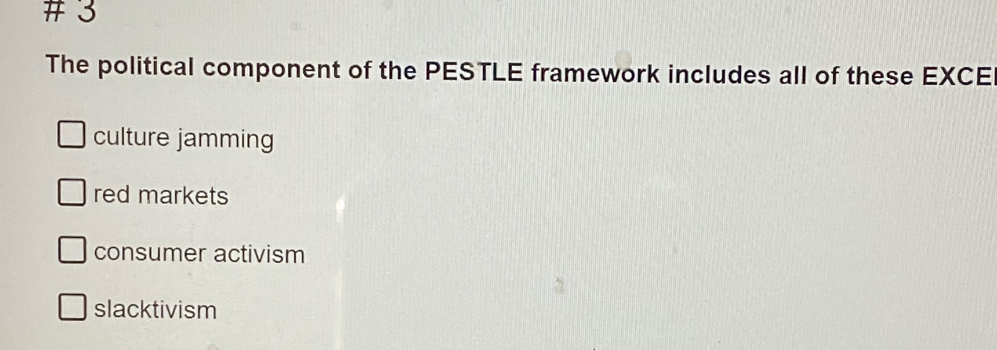 Solved The political component of the PESTLE framework | Chegg.com
