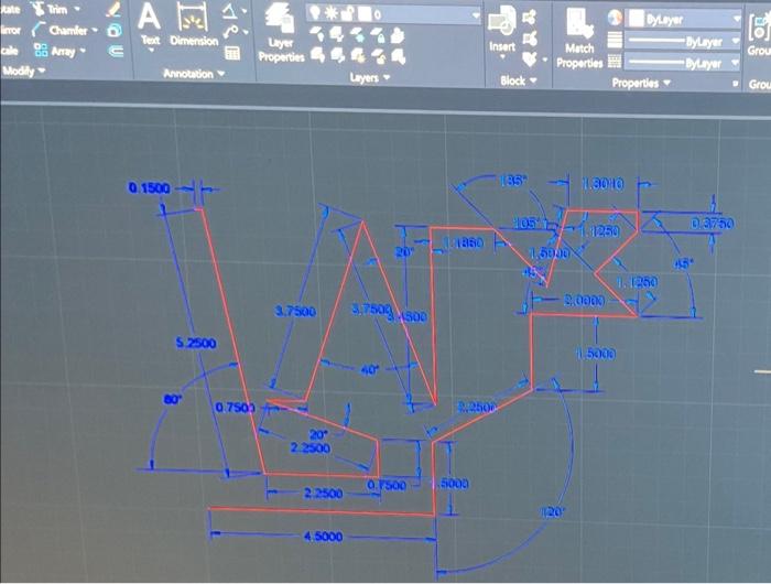 Solved hello,i am drawing this shape in autocad,the | Chegg.com
