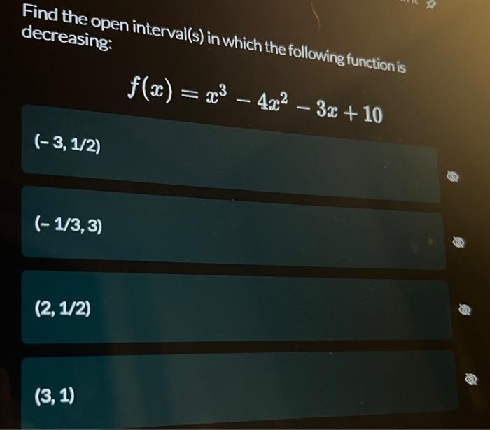 Solved Find the open interval(s) in which the following | Chegg.com