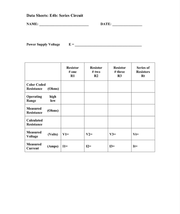 Solved E4b: Simple D.C. Circuits Introduction: An oft | Chegg.com