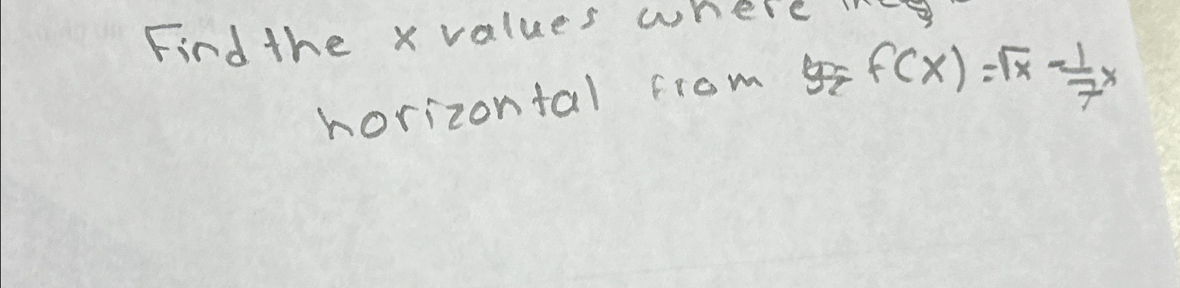 Solved Find the x ﻿values where horizontal from f(x)=x2-17x | Chegg.com