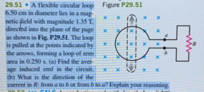 29.51 - A flexible circular loop 6.50 cm in diameter | Chegg.com