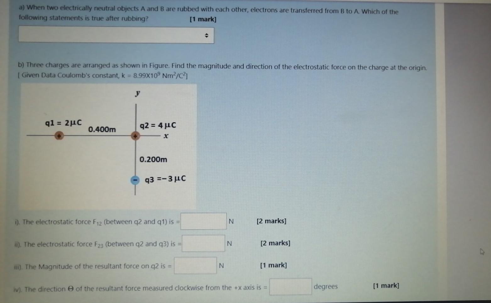 Solved a) When two electrically neutral objects A and B are | Chegg.com