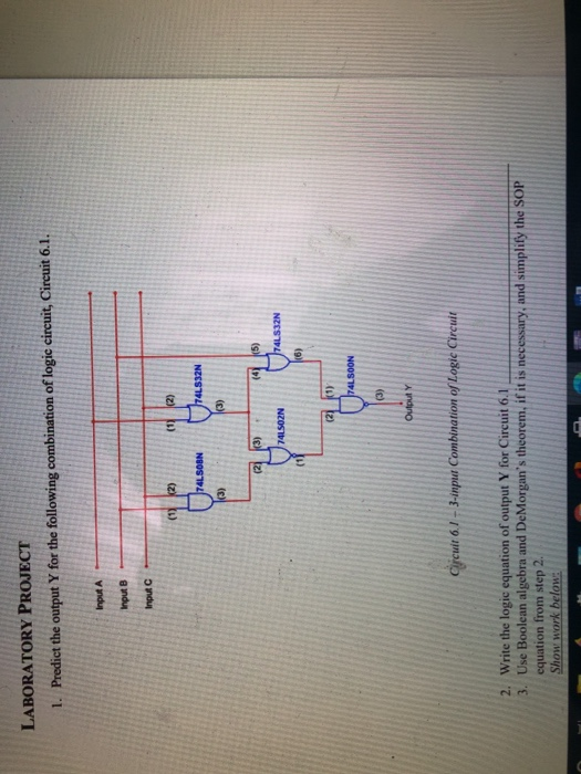 Solved LABORATORY PROJECT 1. Predict the output Y for the | Chegg.com