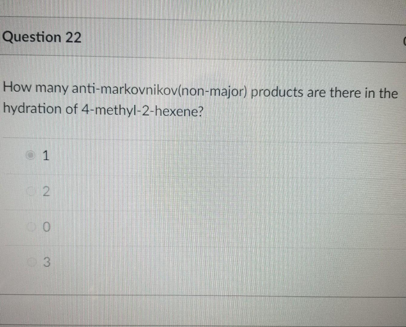 Solved Question 22 How many anti-markovnikov(non-major) | Chegg.com