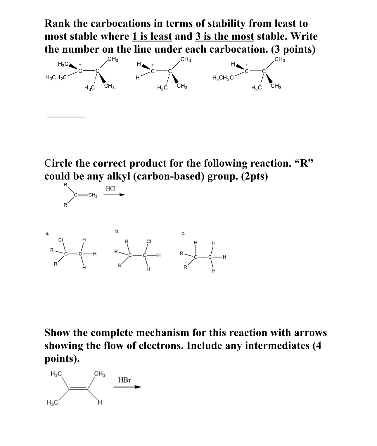 Solved Rank the carbocations in terms of stability from | Chegg.com