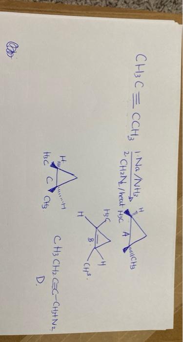 Solved CH3 C = CCH3 1. Na/NH3 2. CH₂ NL / heat Hoc A А рисна | Chegg.com