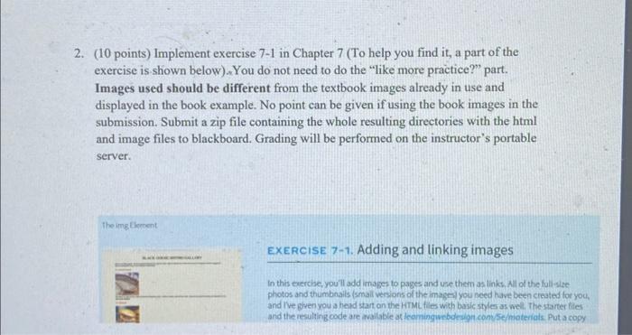 2. (10 points) Implement exercise 7-1 in Chapter 7 | Chegg.com