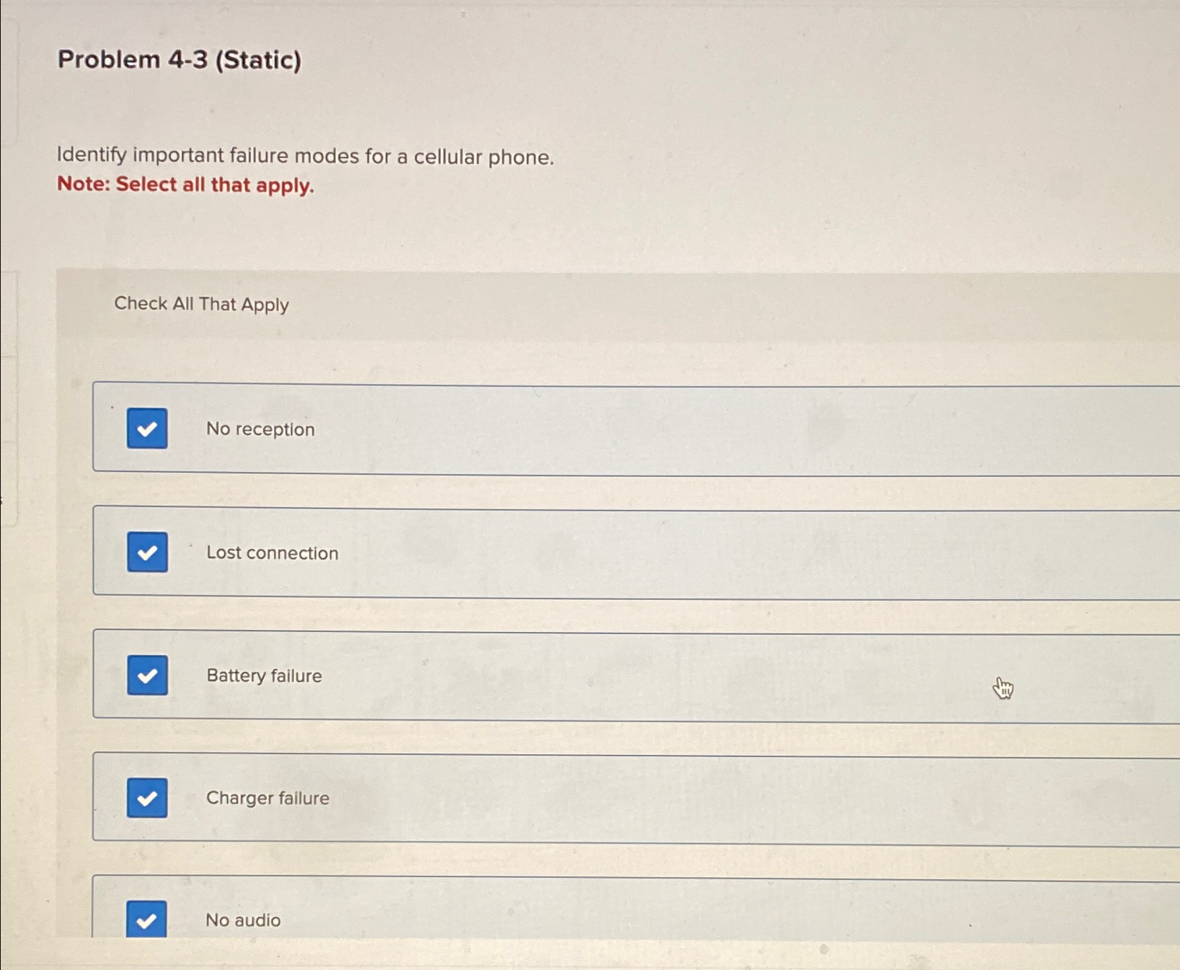 Solved Problem 4-3 (Static)Identify important failure modes | Chegg.com