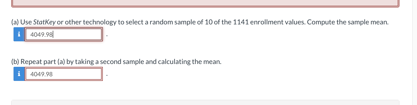 Solved (a) ﻿Use StatKey or other technology to select a | Chegg.com