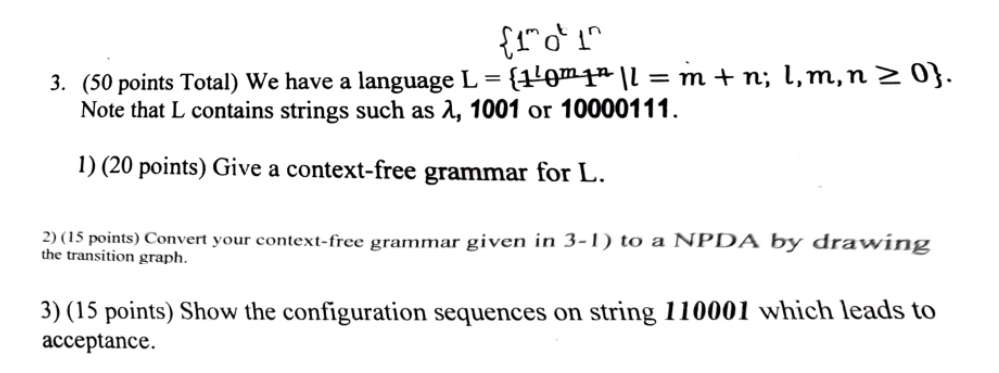 Solved (50 ﻿points Total) ﻿We have a language | Chegg.com