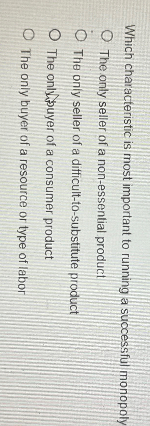 Solved Which characteristic is most important to running a | Chegg.com