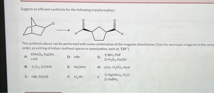 Solved Suggest an efficient synthesis for the following | Chegg.com