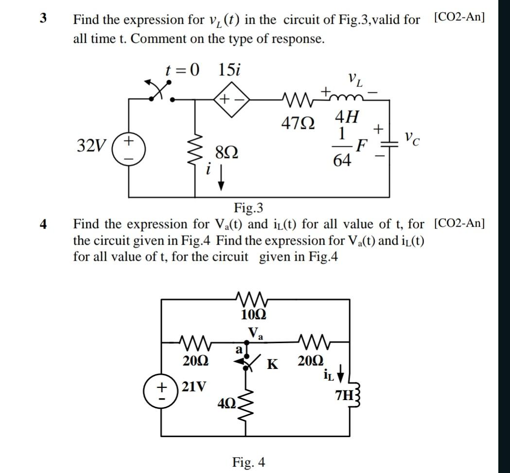 Solved Find the expression for vL(t) in the circuit of | Chegg.com