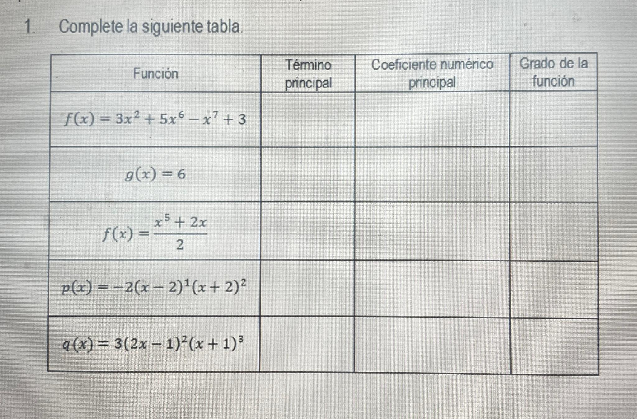 Solved Complete la siguiente | Chegg.com