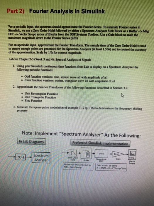Part 2) Fourier Analysis in Simulink for a periodic | Chegg.com