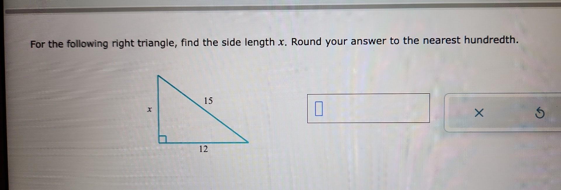Solved For the following right triangle, find the side | Chegg.com