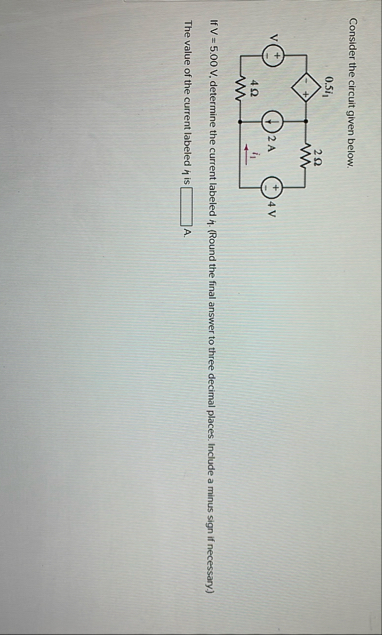 Solved Consider the circuit given below.If V=5.00V, | Chegg.com