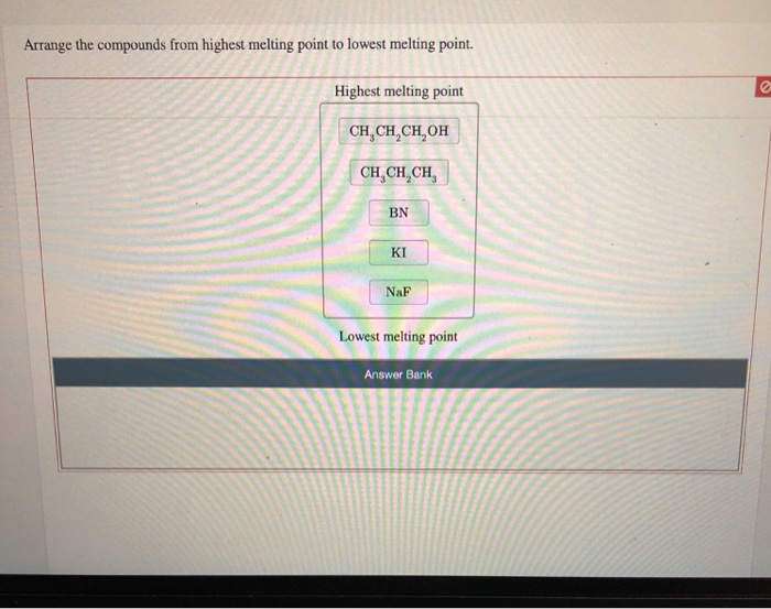 Solved Arrange the compounds from highest melting point to | Chegg.com