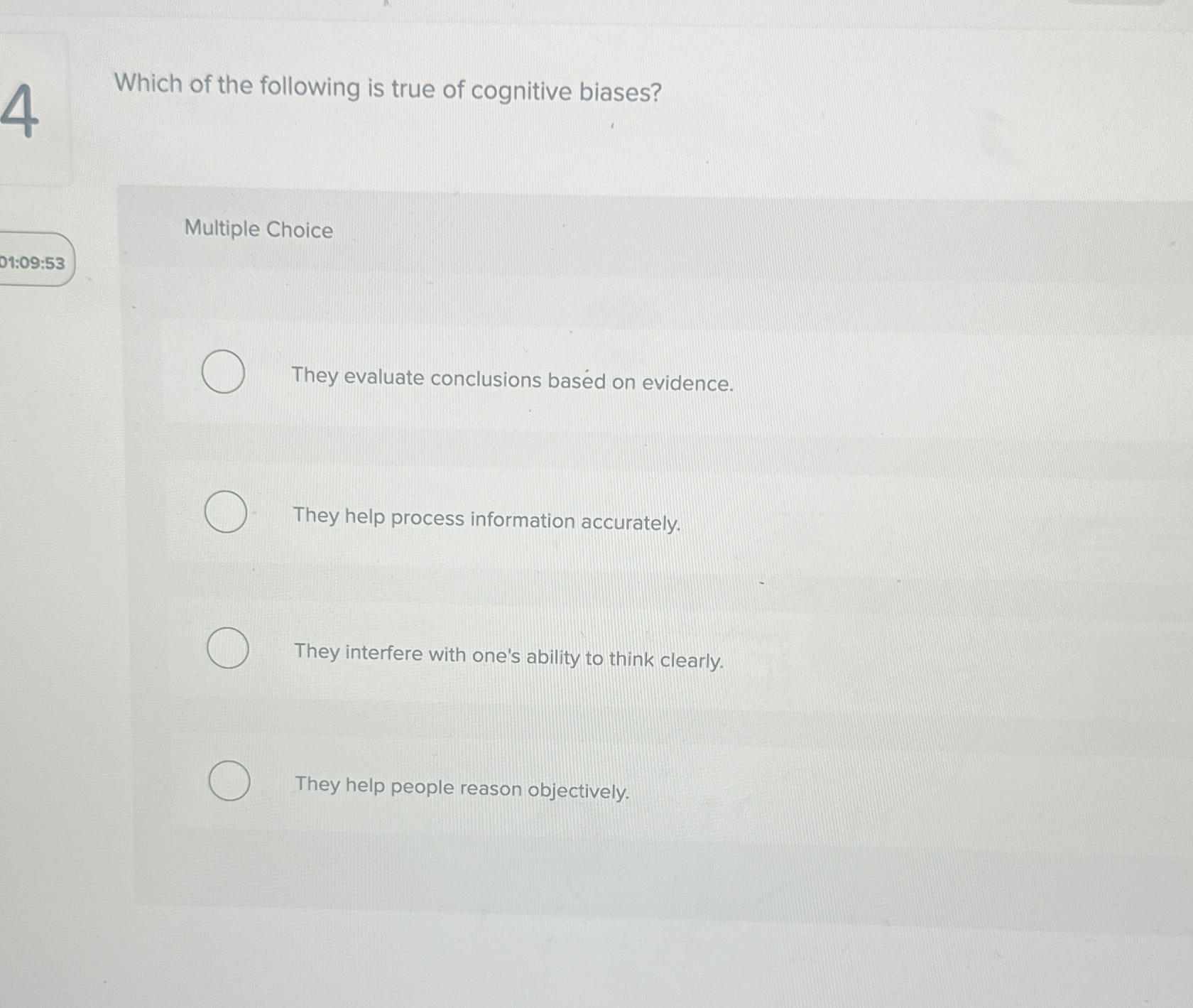 Solved Which of the following is true of cognitive | Chegg.com