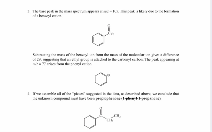 3. The base peak in the mass spectrum appears at m/z | Chegg.com