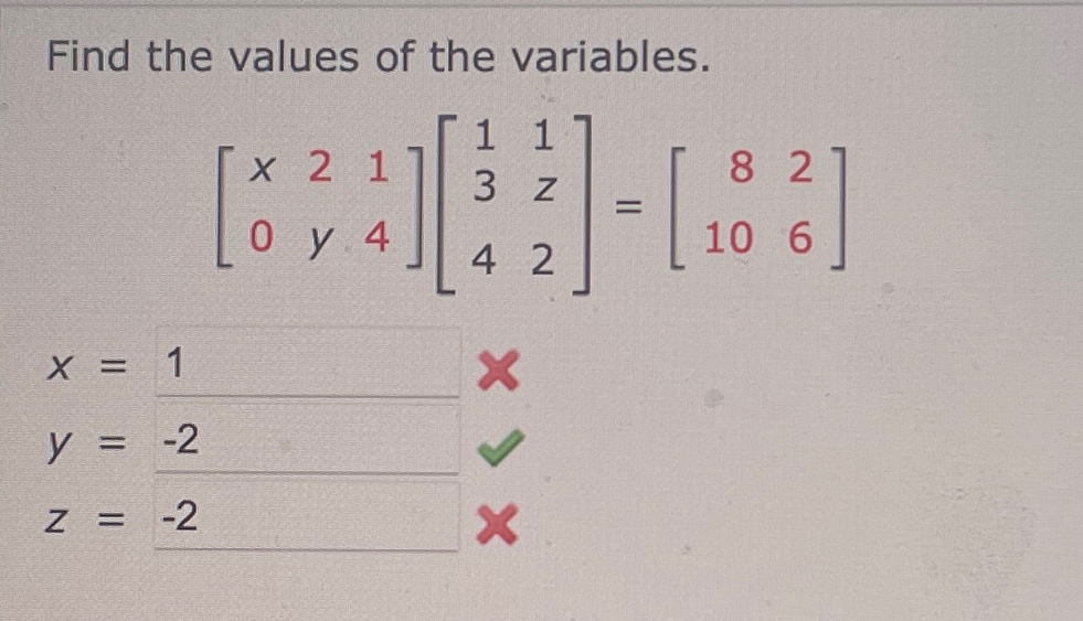 Solved Find the values of the | Chegg.com
