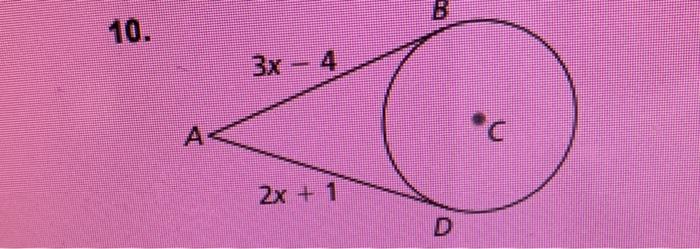Solved In number 10 points B and D are points of tangency | Chegg.com