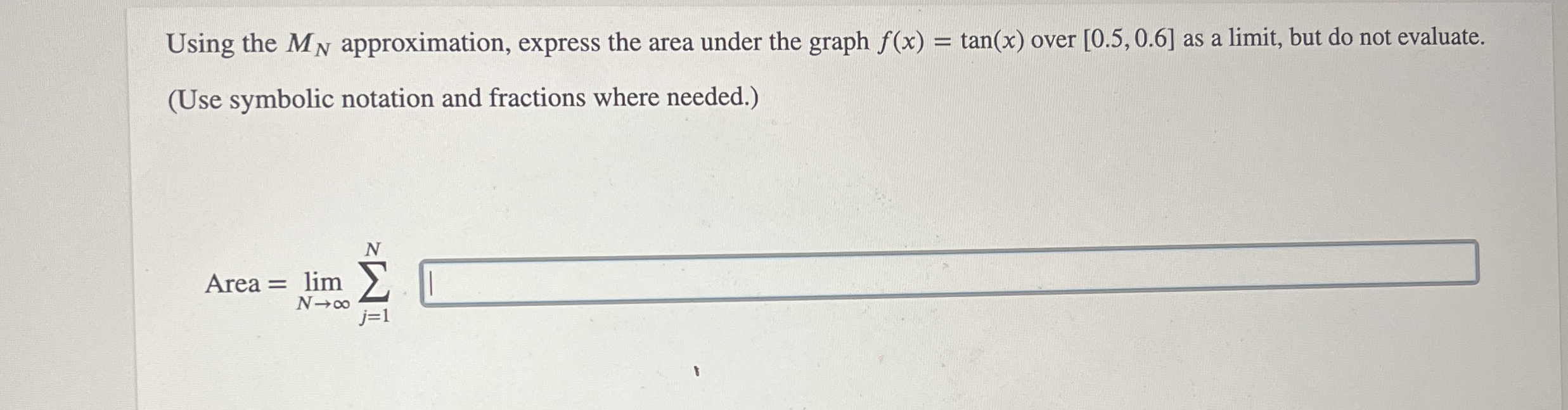 Solved Using the MN ﻿approximation, express the area under | Chegg.com