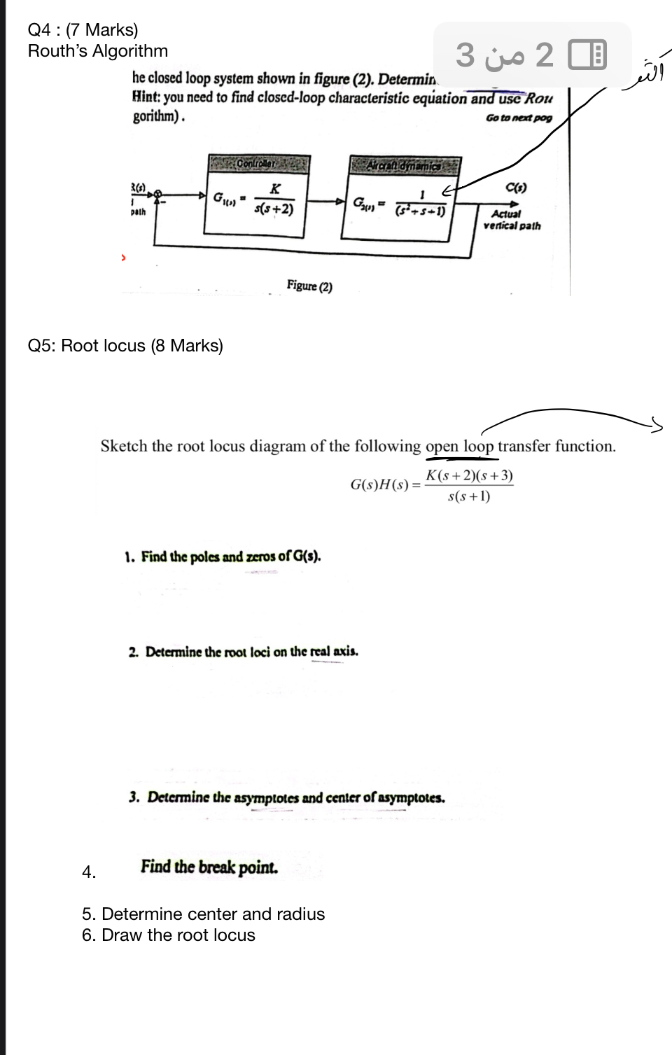 Q4 ﻿: (7 ﻿Marks)Routh's Algorithmhe closed loop | Chegg.com